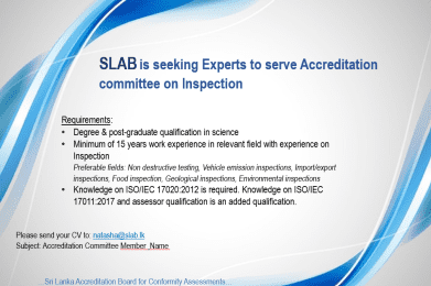 SLAB is seeking Experts to serve Accreditation Committee on Inspection ...
